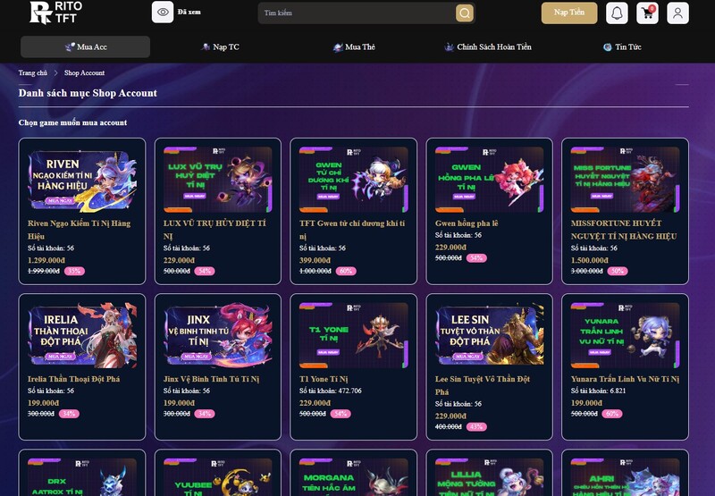 Đăng nhập Shop TFT - Săn Acc Game Hot, Giao Dịch Nhanh