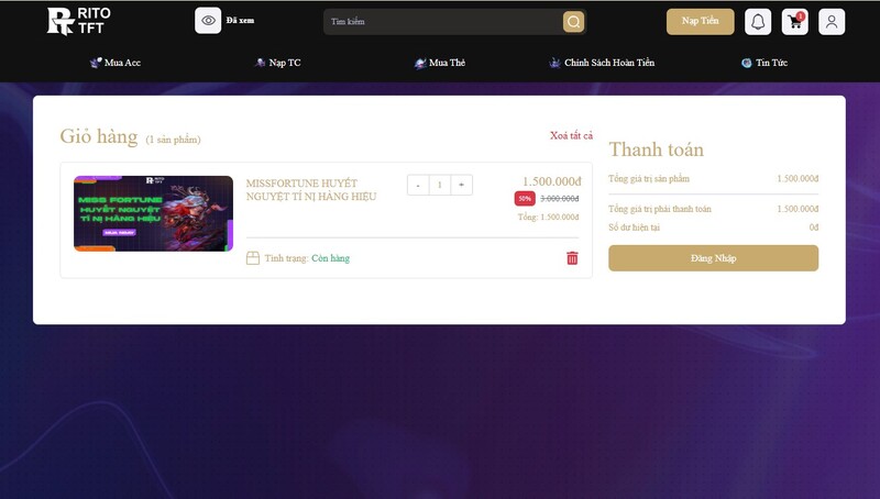 Đăng nhập Shop TFT - Săn Acc Game Hot, Giao Dịch Nhanh